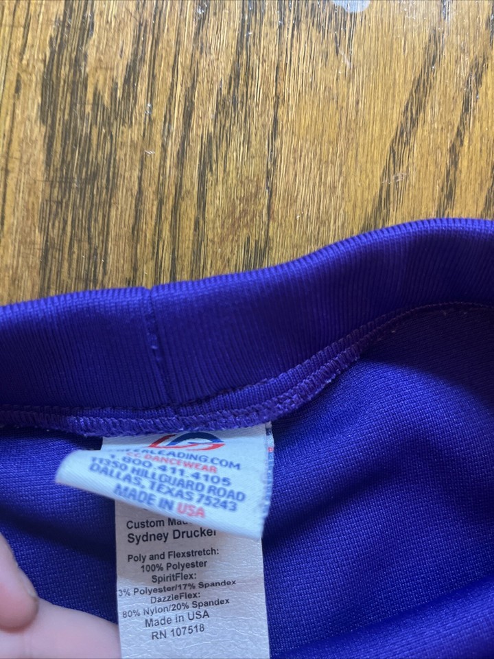 Teamleader cheer Cheerleading Skirt Uniform purple yellow white LSU ...