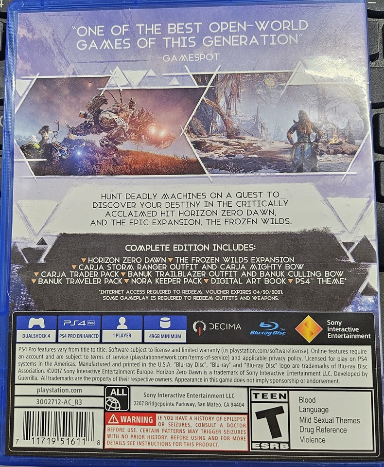 Horizon Zero Dawn - Complete Edition - Sony PlayStation 4 (PS4) GOOD ...