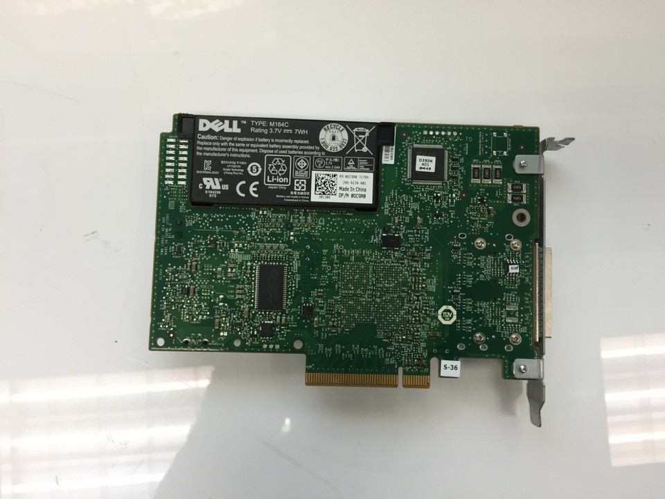 Dell UL94V-0 PWB C990J REV A02 RAID Card W/ Dell Type M164C & Netlist ...