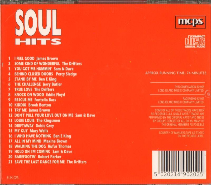 Various Soul(CD Album)Soul Hits Volume one-Long Island-EUK 025-Europe-1 ...
