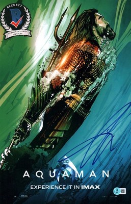 JASON MOMOA SIGNED AQUAMAN JUSTICE LEAGUE DC 11X17 PHOTO BECKETT BAS ...