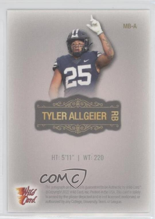 2022 Wild Card MATTE Silver - Green Foil 33/50 Tyler Allgeier Rookie ...