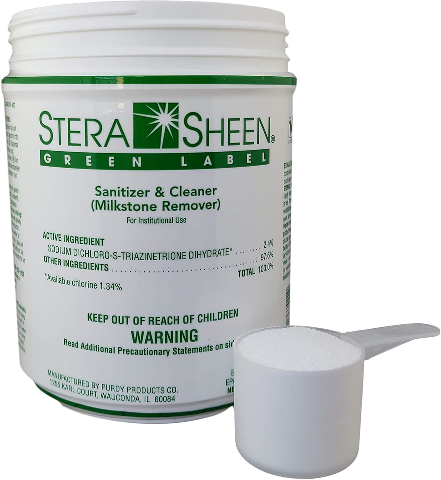 Stera-Sheen Green Label Sanitizer & Cleaner (Milkstone Remover) 48x4lb ...