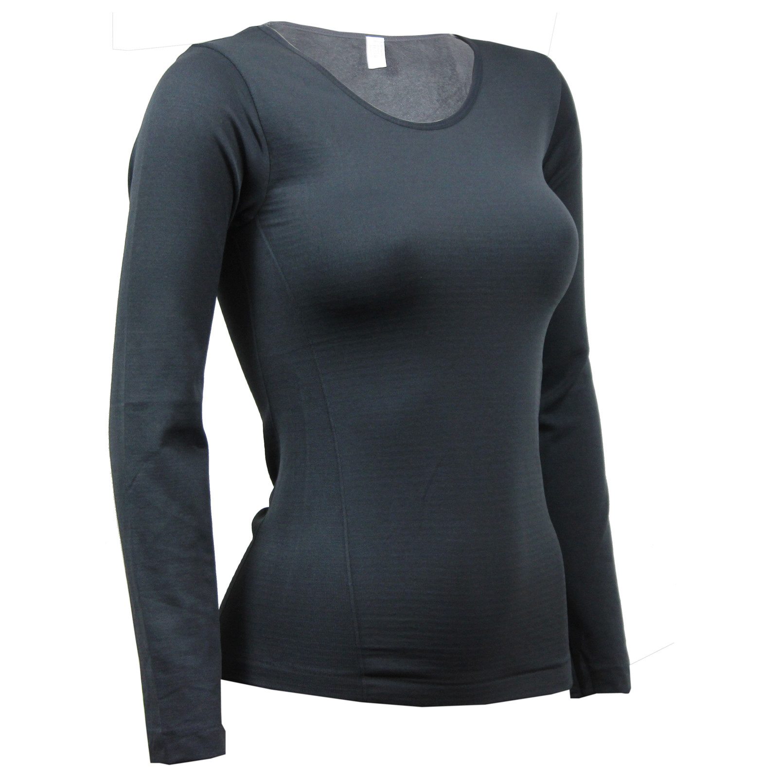 Ladies Long Sleeve Scoop Neck Winter Thermal Inner Warm Top Vest Base ...