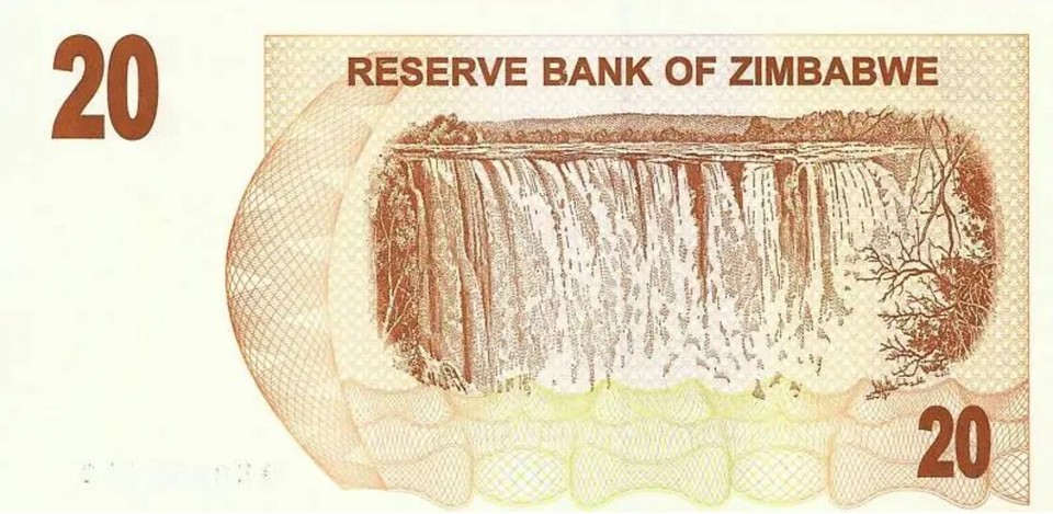 Zimbabwe 2007. 20 Dollars Uncirculated note. single 20 Dollars Banknote ...