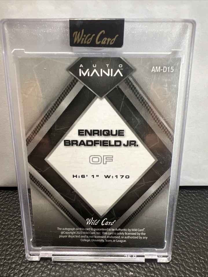 2023 Wild Card Blue Scope Auto Mania Enrique Bradfield Jr. AUTO 3/3 ...
