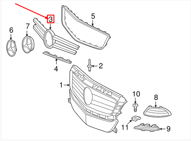 Genuine Mercedes-Benz Cls-class W218 Front Radiator Grill Cover ...