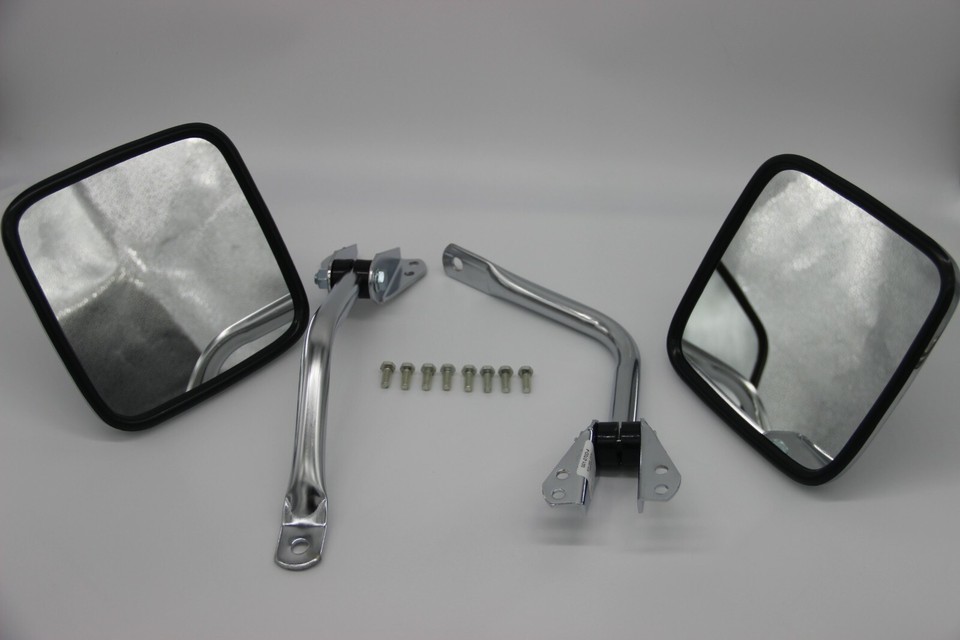Fits Jeep CJ7 CJ5 For Willys CJ6 CJ3 Mirrors Set RH/LH (Chrome) | eBay