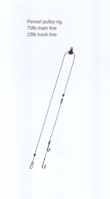 4 X Sea fishing Pennel pulley cod rig made in 3/0 Aberdeen hook | eBay UK