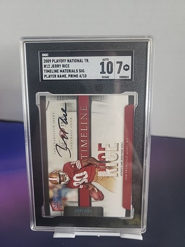 2009 Playoff National Tr. #12 Jerry Rice Timeline Materials Sig. Name ...