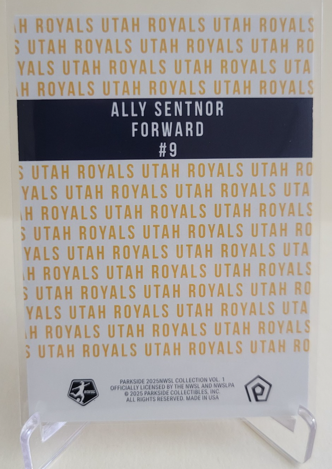 2025 PARKSIDE NWSL VOL 1 ALLY SENTNOR PRIMARY #25 UTAH ROYALS | eBay