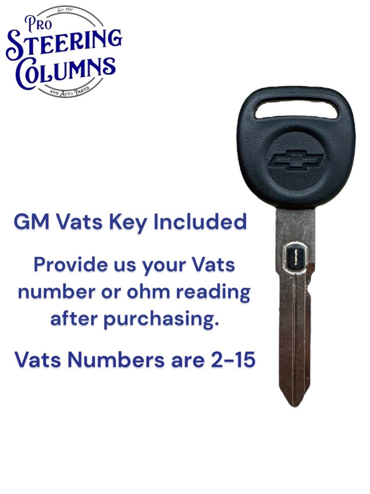 1997-2004 Corvette Vats Ignition Lock Cylinder With 1 VATS Key OEM ...