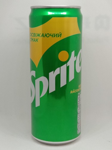 Empty SPRITE Can Regular Design Soda Drink 330ml. Ukraine 2023 Bottom ...