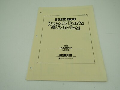 Bush Hog RZ60 Razorback Rotary Cutter Repair Parts Catalog | eBay