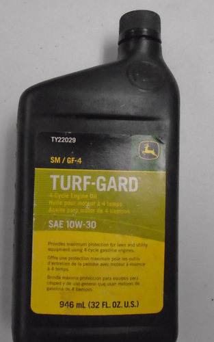 JOHN DEERE 32 OZ. TURF GARD 10W-30 4-CYCLE ENGINE MOTOR OIL QUART # ...