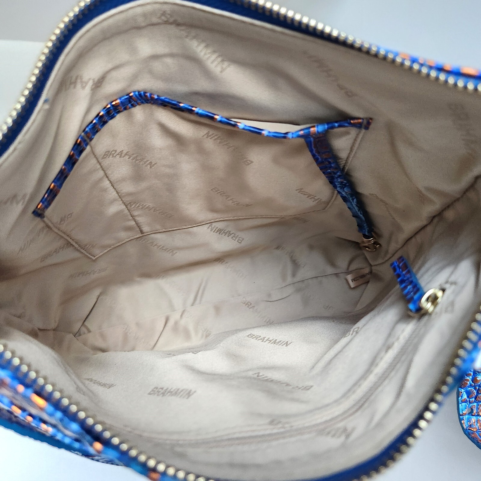 🌹 Brahmin Katie Crossbody Deep Azure Leather Messenger Bag + Bi-fold ...