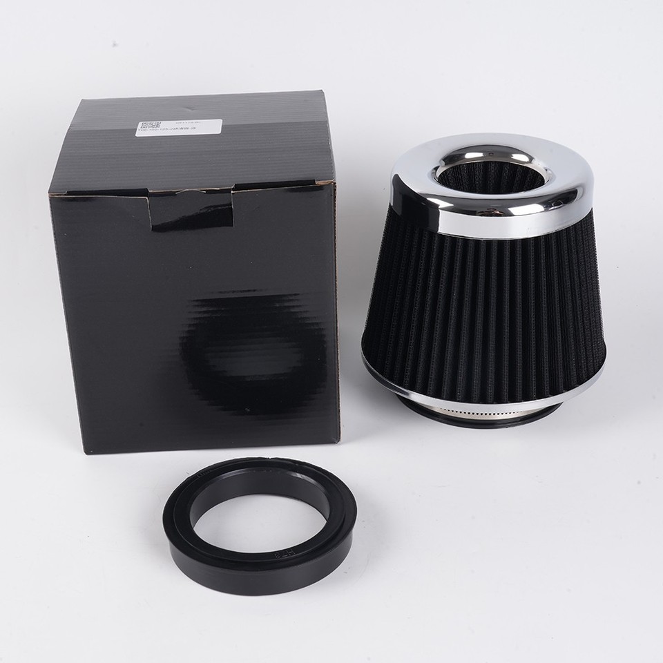 SHORT Air Filter Adjustable 3 3.5 4 inch Inlet Small BLACK Cold Air ...