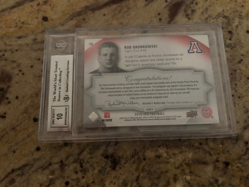2010 SP AUTHENTIC ROB GRONKOWSKI ROOKIE AUTO 116/499 BECKETT 9 ...