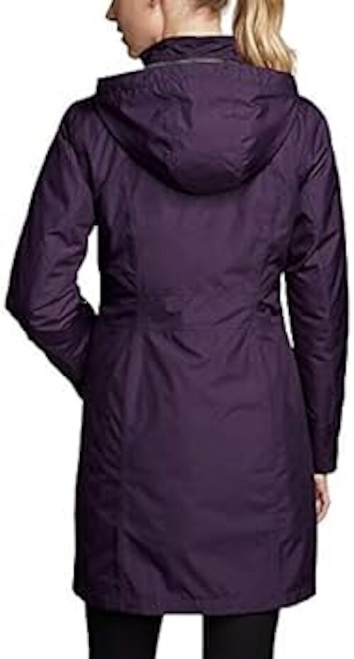 Eddie Bauer Women's Girl on the Go Insulated Trench Coat – PS – Deep Eggplant | eBay