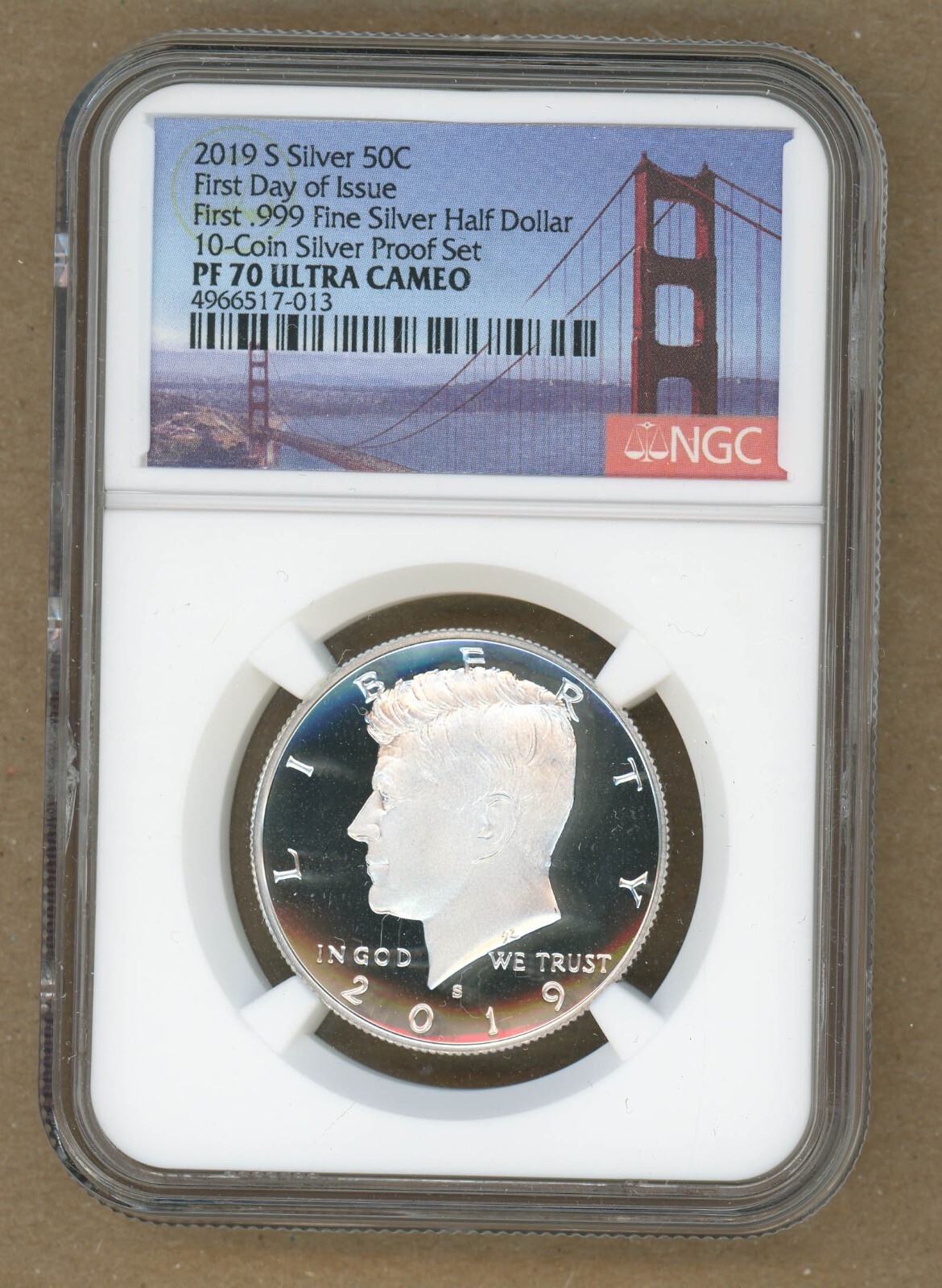 2019 S .999 fine Silver Kennedy Half Dollar Proof NGC P70 First Day Of ...