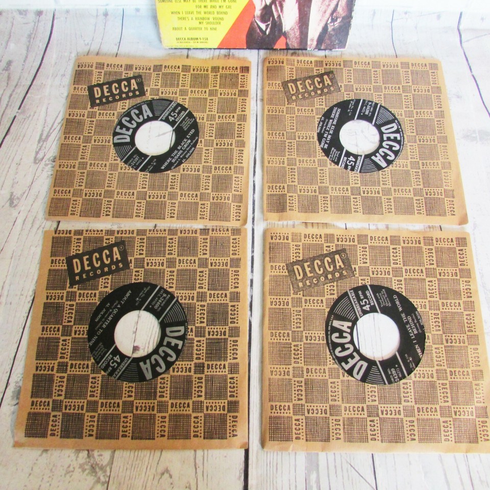 Al Jolson 45 RPM DECCA RECORDS Set of 4 Vintage 1950 Original Box Paper ...