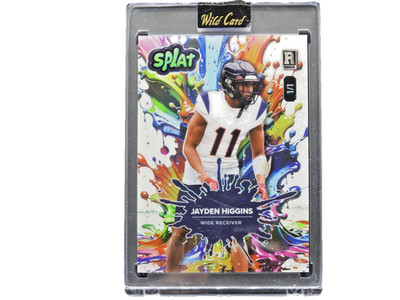 Jayden Higgins 2025 Wild Card Splat Whiteout Rainbow Houston Texans 1/1 ...