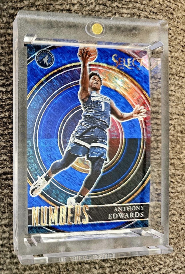 Anthony Edwards TIMBERWOLVES 2020-21 SELECT NUMBERS RC BLUE SHIMMER ...