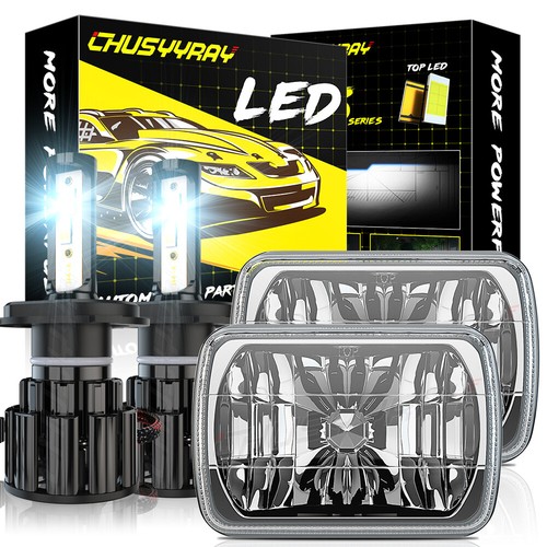 For INTERNATIONAL 4700 4900 8100 9900 9900I Pair 7x6" Led Headlights HI ...