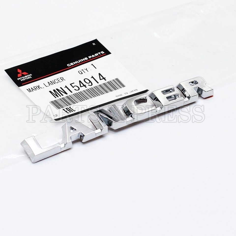 OEM GENUINE MITSUBISHI 2003-2007 REAR CHROME "LANCER" NAMEPLATE EMBLEM ...