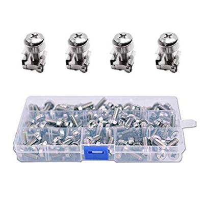 50 Sets M6 Square Hole Hardware Cage Nuts & Mounting Screws Washers for ...