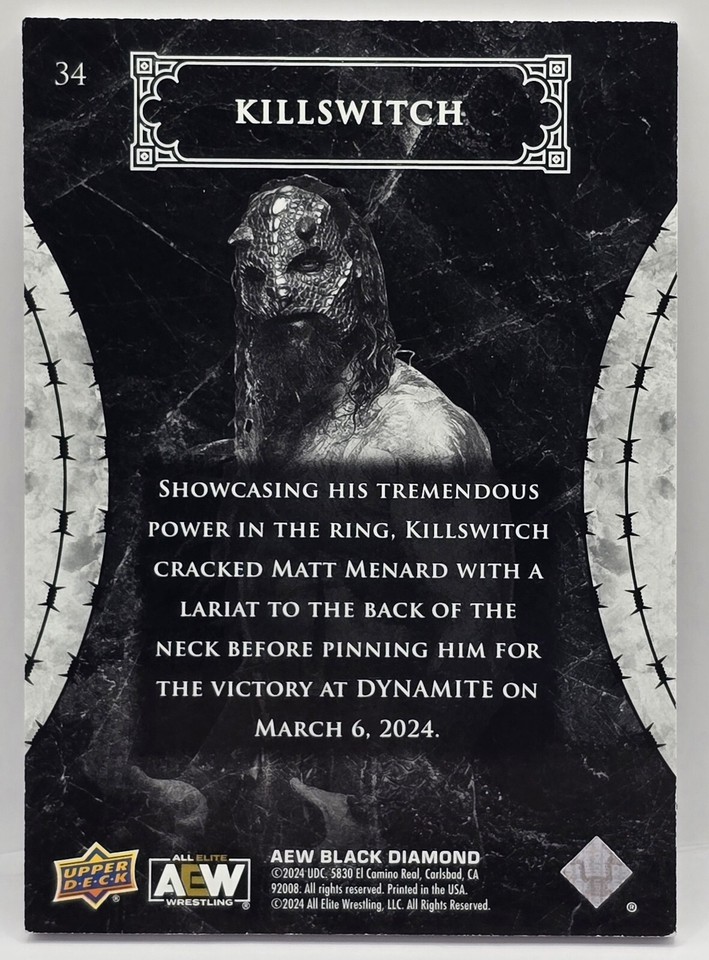 AEW 2024 UD Black Diamond KILLSWITCH LUCHASAURUS Exquisite Collection ...