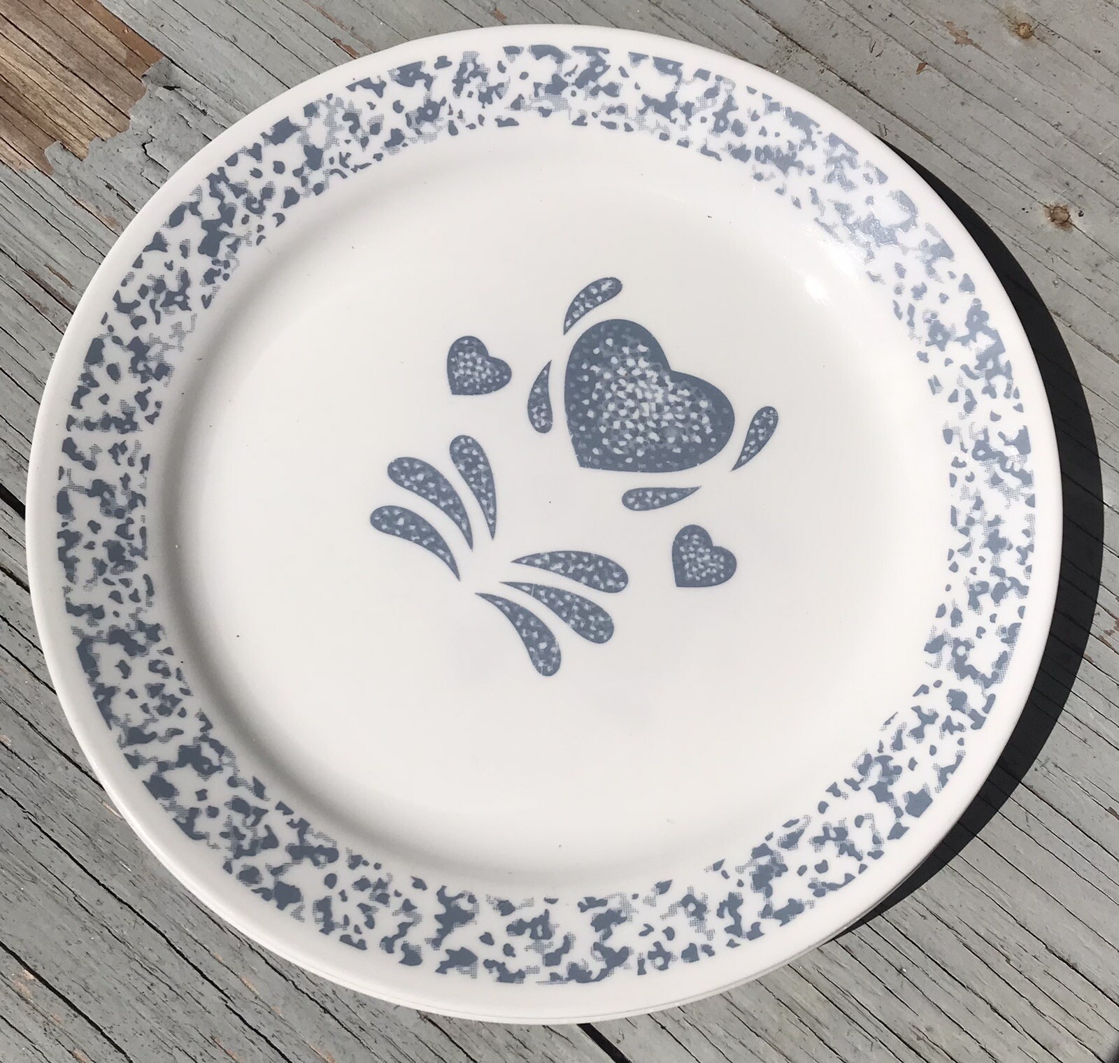 4 CORELLE BLUE HEARTS DINNER PLATES VINTAGE Appear To Be Unused | eBay