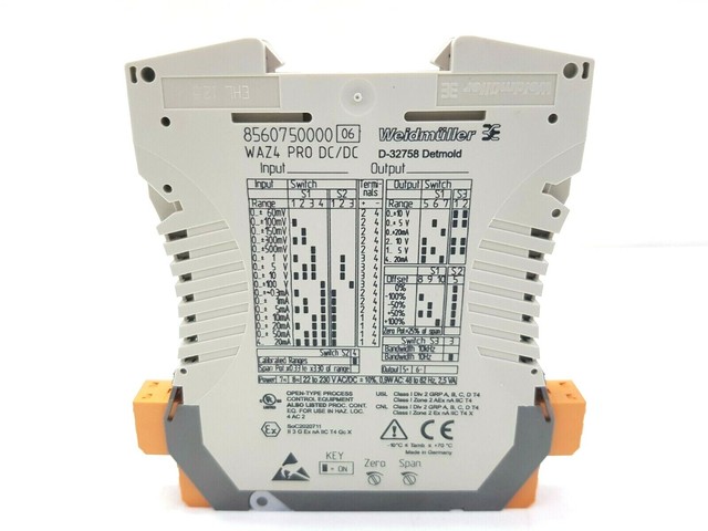 Weidmuller 8560750000 Signal Converter Waz4 Pro Dc/dc D-32758 Detmold ...