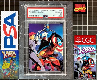 1991 Marvel Comic Images X-Men - PSA 10 GEM MINT Wolverine Captain ...