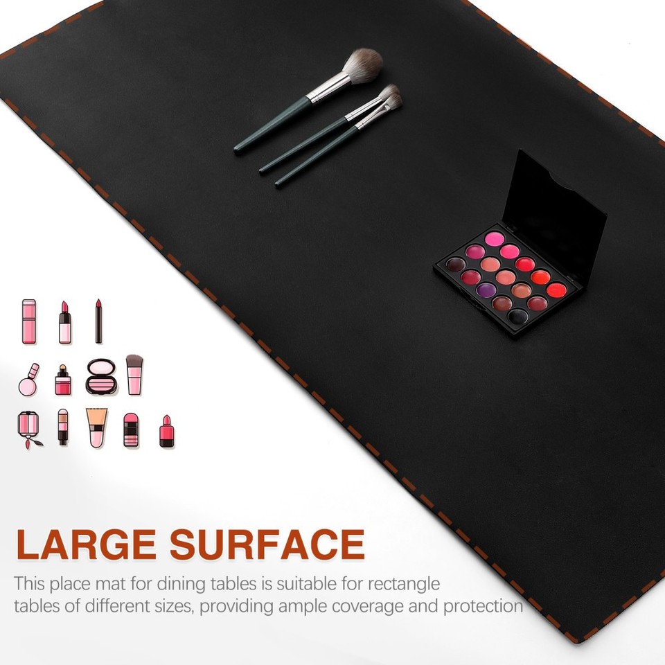 Black PU Table Protector Mat Non Slip Dining Table Cover for Kitchen ...