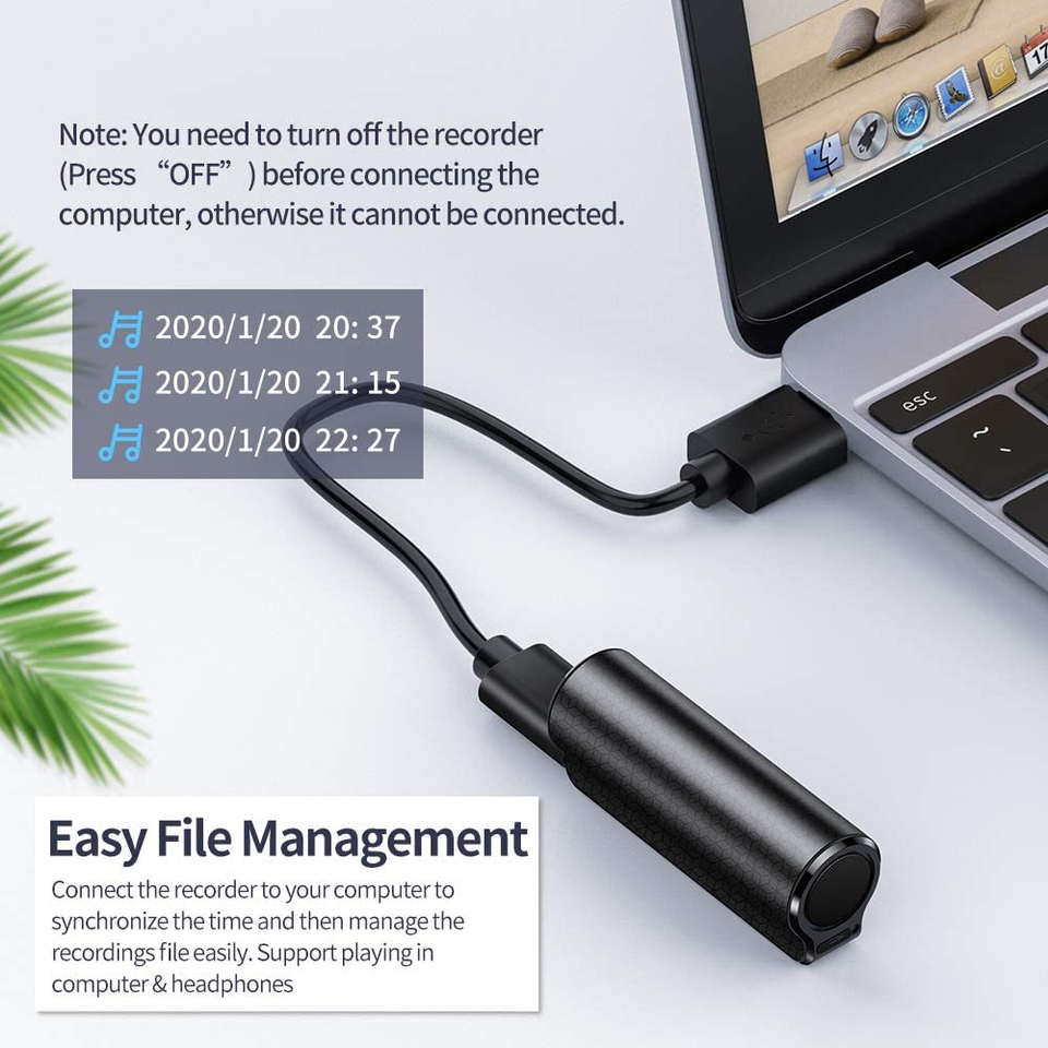New 32GB Spy Digital Voice Recording Magnetic Mini Hidden Audio ...