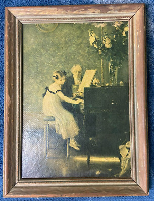 The First Piano Lesson By Jules Alexis Muenier Print Framed c1911 | eBay