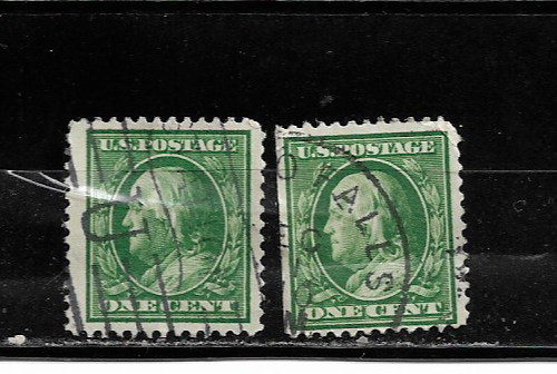 USA 1909 Benjamin Franklin One Cent Green 2x Used Stamp 13-207 | eBay
