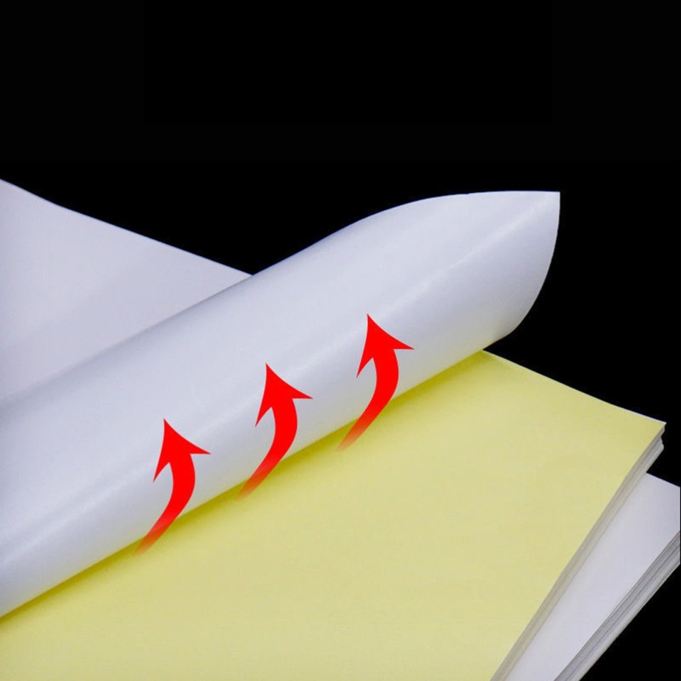 100pcs A4 Adhesive Sticker Typing Paper Label Paper Blank Printing ...