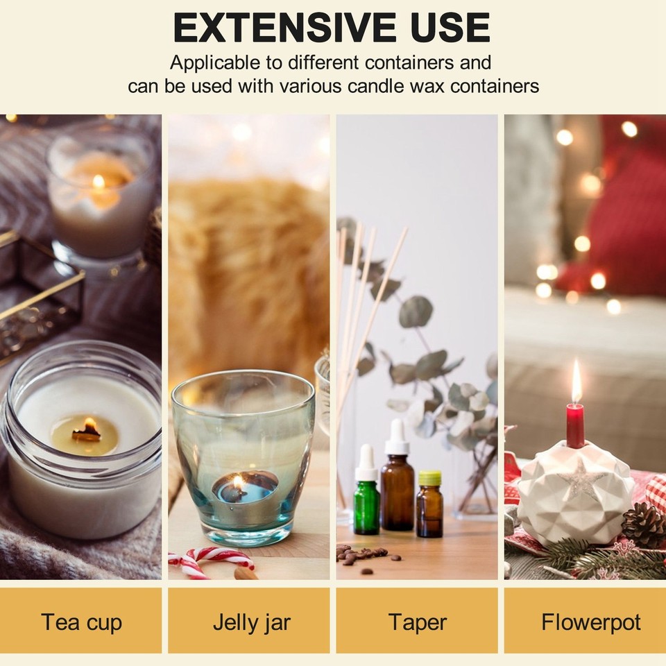 500Pcs Candle Wicks 1 Inch Low Smoke Candle Wick with Metal Tabs Tea ...