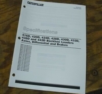 Caterpillar 430D 432D Backhoe Loader Axles Brakes Specifications Service Manual | eBay