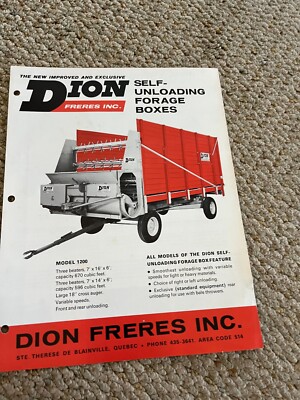 Dion Self Unloading Forage Boxes Brochure FCCA | eBay