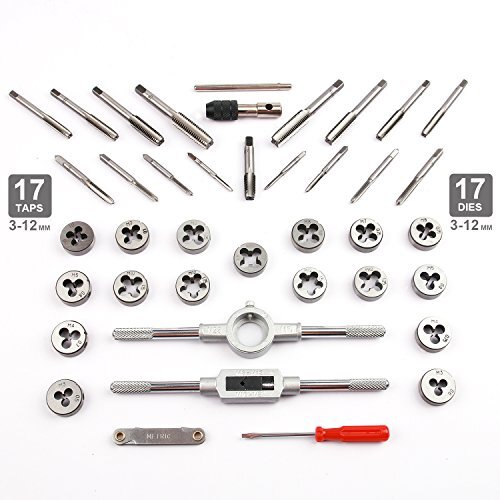 Efficere 40-Piece Premium Tap And Die Set, Metric Screw Threads M3, M4 ...