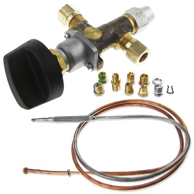 8mm CONTROL GAS VALVE LPG PROPANE LP AND 900mm WITH UNIVERSAL ...