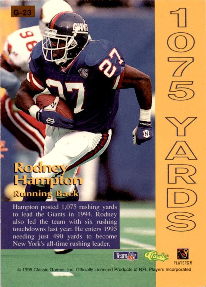 1995 Pro Line #G-23 Rodney Hampton Grand Gainers ID:45824 | eBay