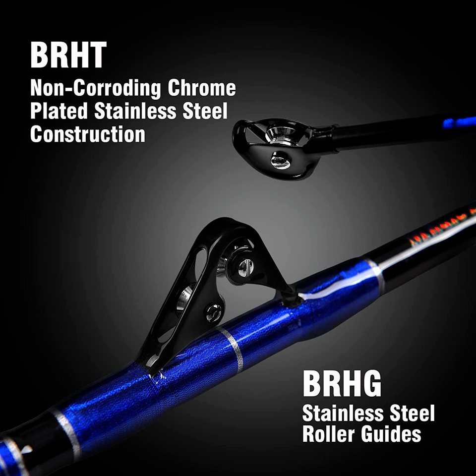 Straight/Bent Butt Trolling Rod Roller Big Game Saltwater Offshore ...