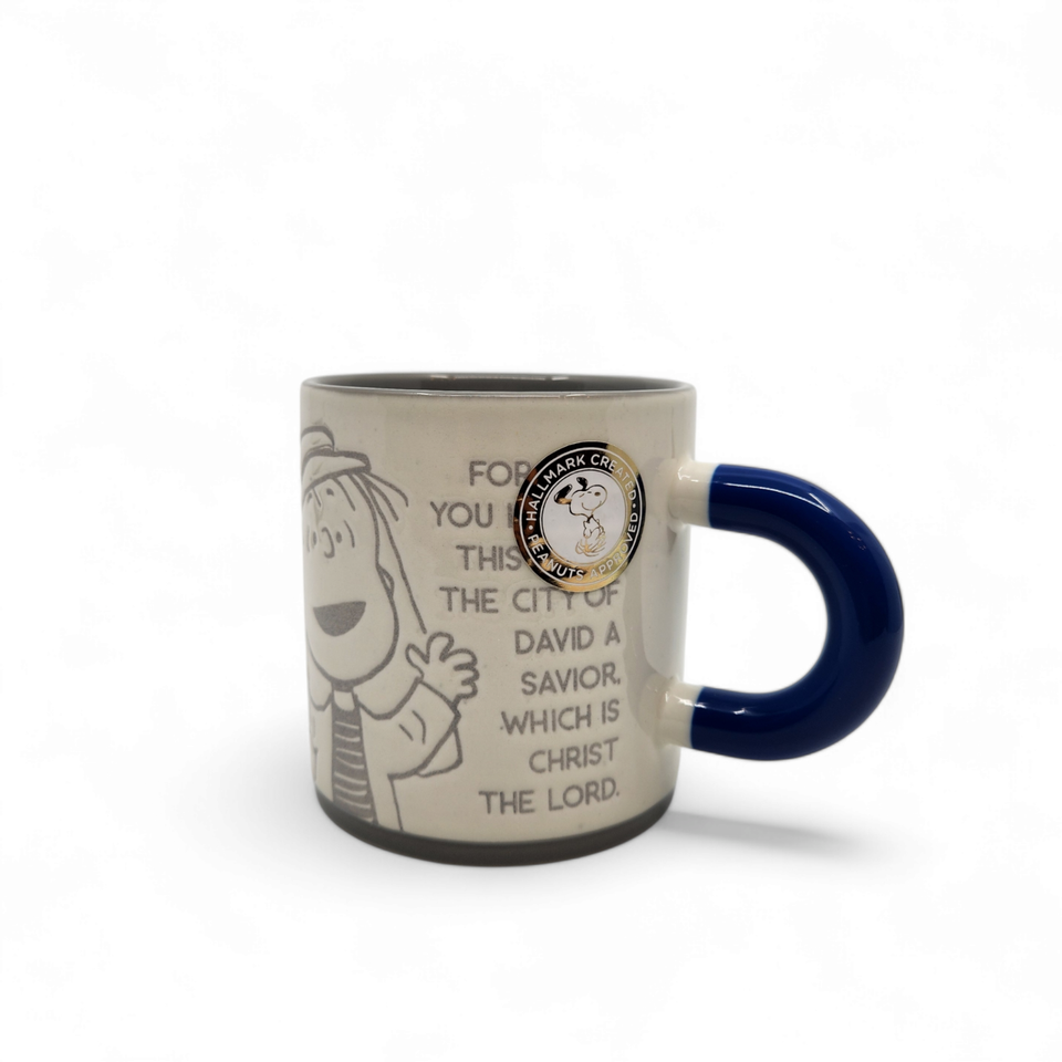 Peanuts® Linus Shepherd and Snoopy Lamb Nativity Speech Speckled Mug 16 ...