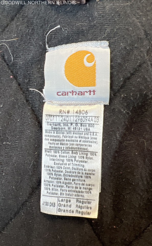 Carhartt J130 Dark Brown Duck Canvas Hooded Workwear Active Jacket Size ...