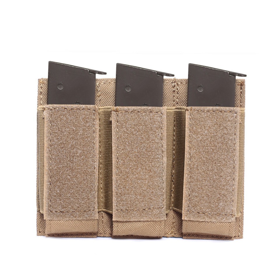 Tactical Molle Triple Magazine Pouch 9mm .40 .45 Pistol Mag Pouch Ammo ...