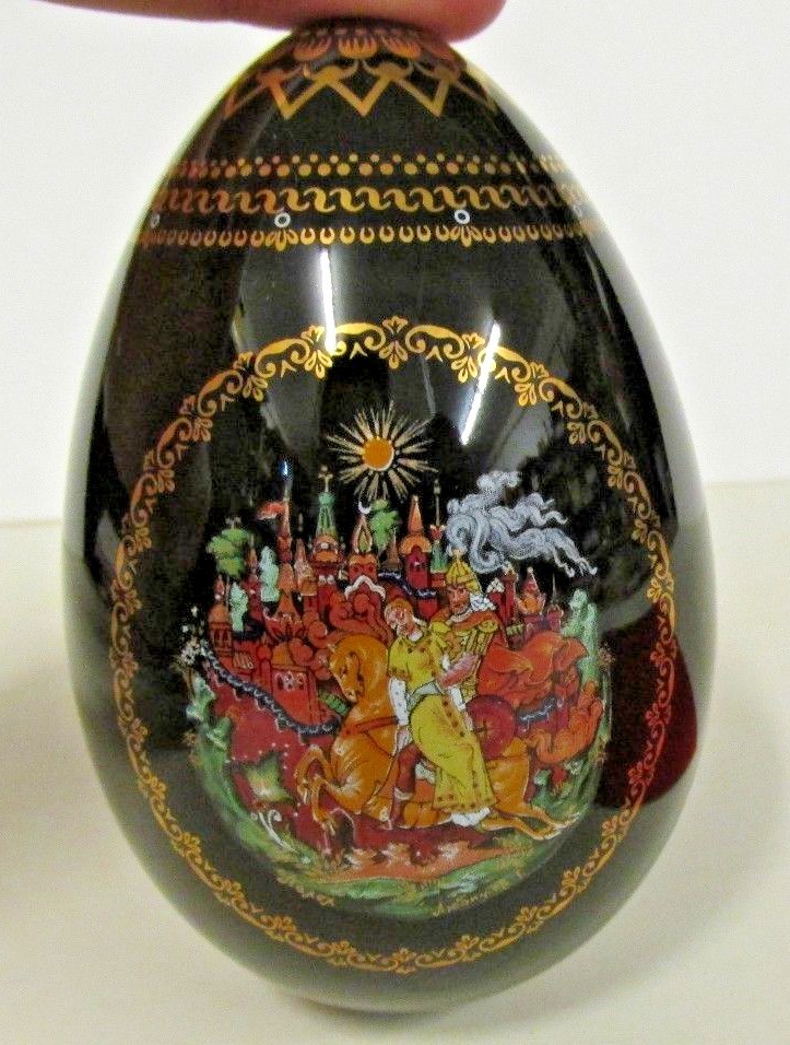 RUSLAN & LUDMILLA RUSSIAN FAIRY TALE EGG HAND PAINTED 24K GOLD ACCENTS ...
